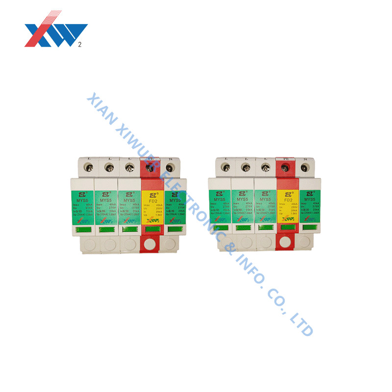 275VAC 40kA 4P + 1P Cấp độ C nguồn cung cấp điện Đẹp sét AC 275V Cho 4 ...